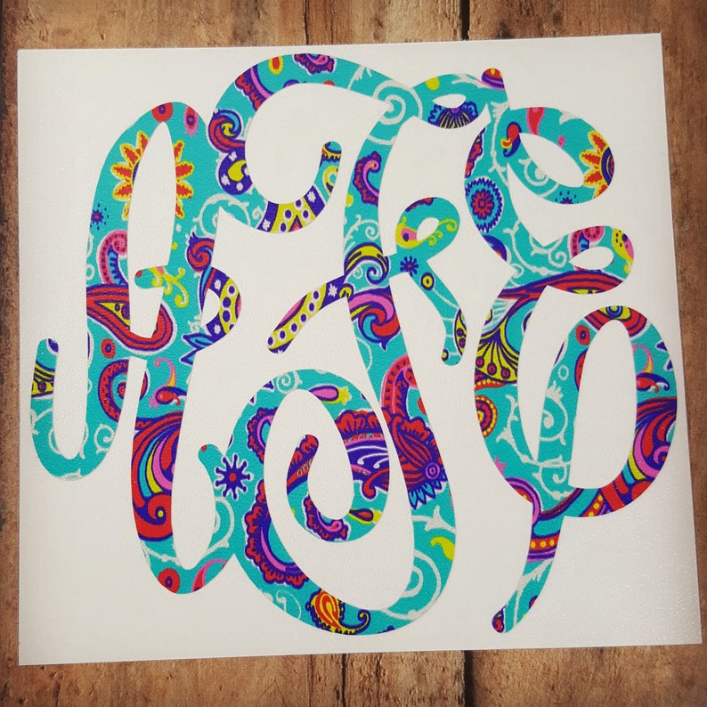 Paisley Monogram Decal Car Decal Vinyl Decal Tumbler Decal - Etsy