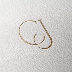 CJ | Contemporary Wedding Monogram, Modern Monogram, Wedding Initials ...