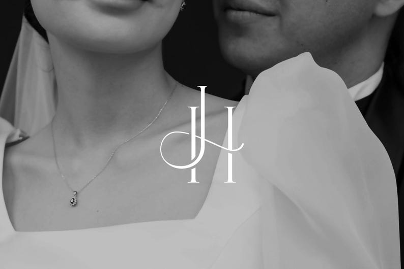 JH | Contemporary Wedding Monogram, Modern Monogram, Wedding Initials ...