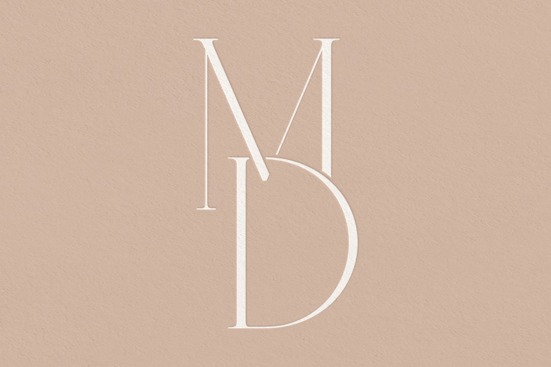 MD | Contemporary Wedding Monogram, Modern Monogram, Wedding Initials ...