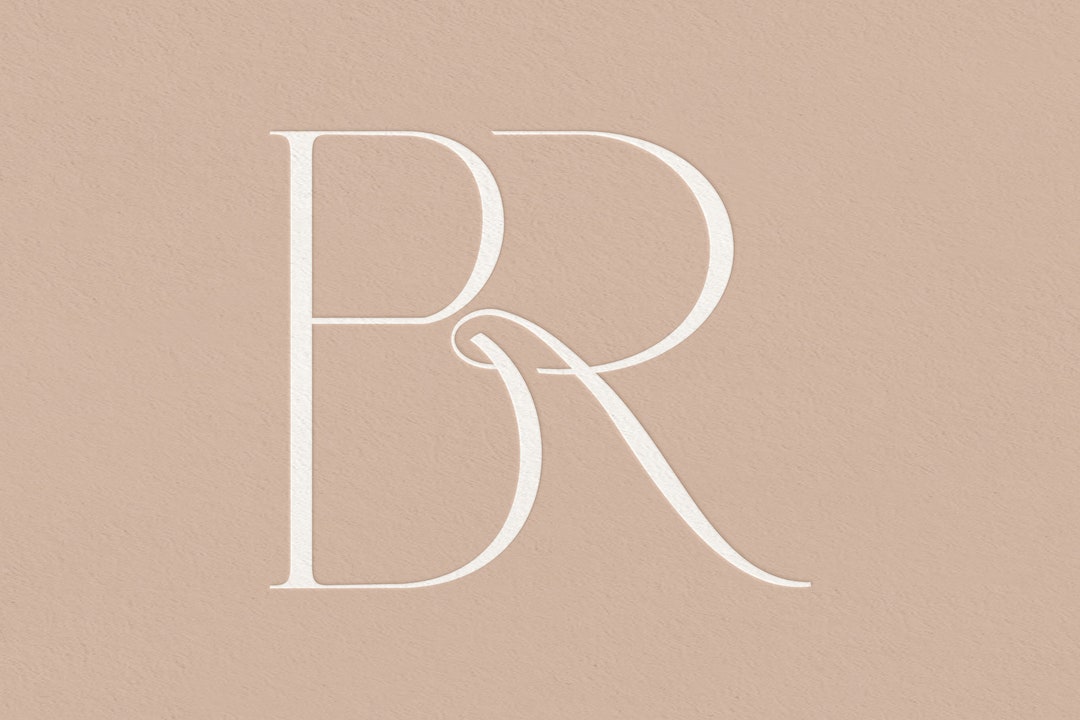 BR Contemporary Wedding Monogram, Modern Monogram, Wedding Initials ...