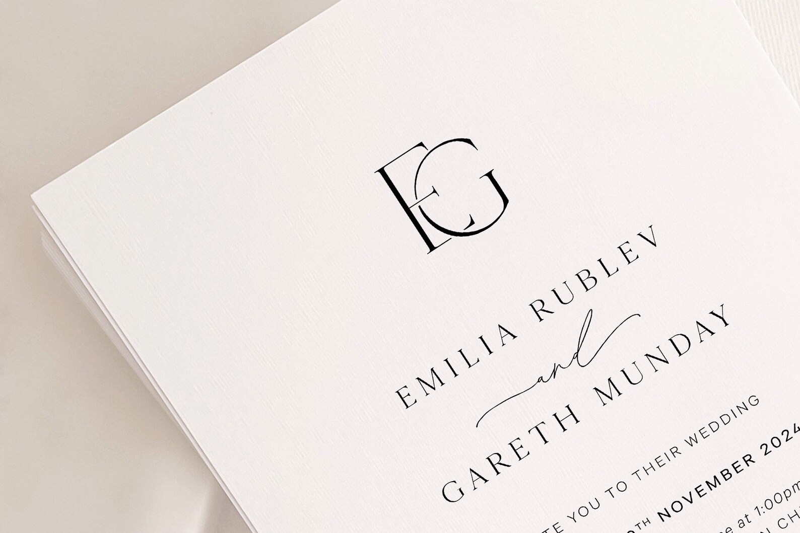 EG | Contemporary Wedding Monogram, Modern Monogram, Wedding Initials ...