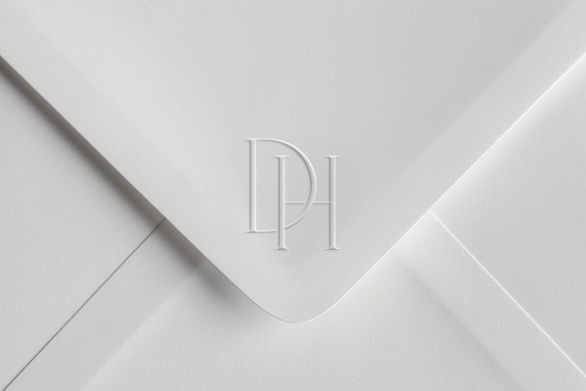 DH | Contemporary Wedding Monogram, Modern Monogram, Wedding Initials ...