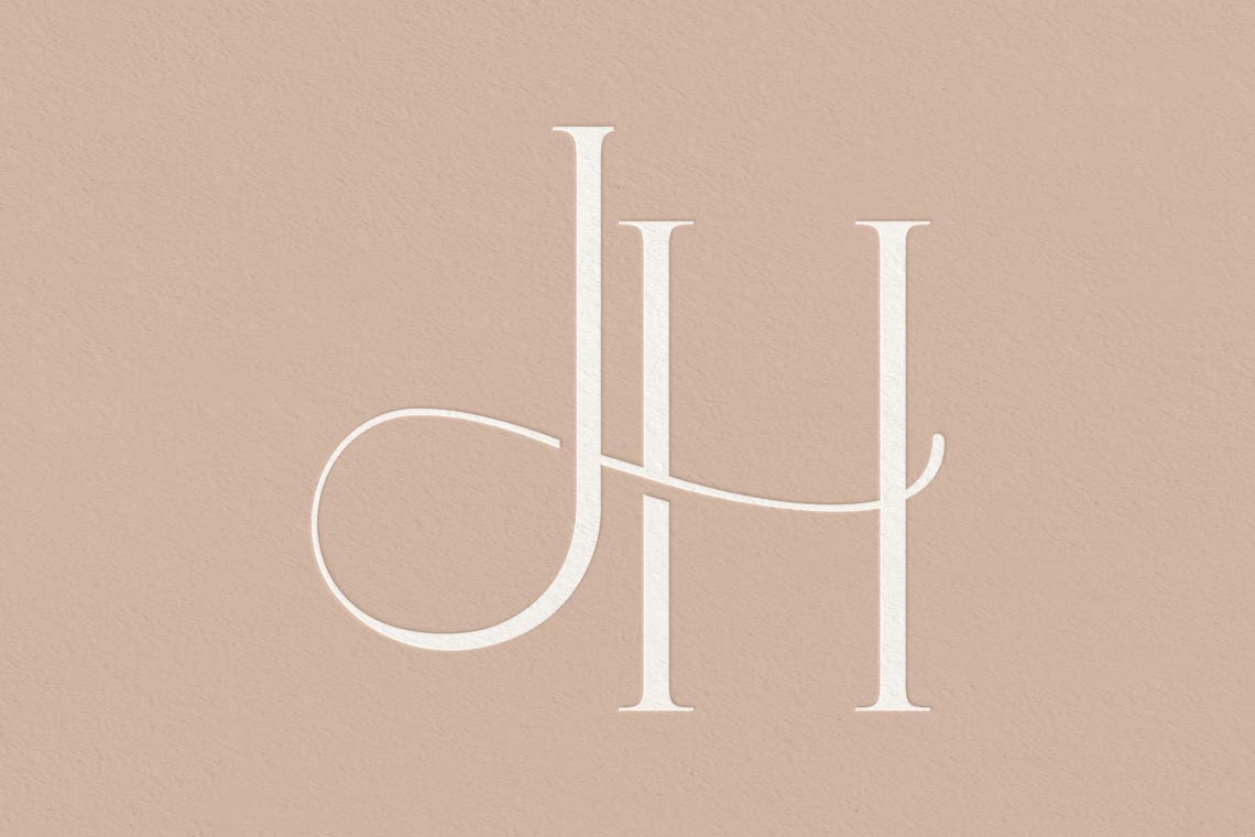JH | Contemporary Wedding Monogram, Modern Monogram, Wedding Initials ...