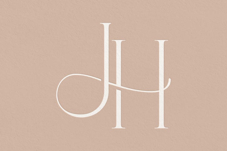JH | Contemporary Wedding Monogram, Modern Monogram, Wedding Initials ...