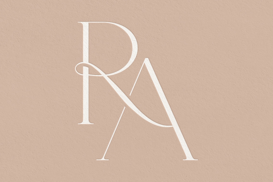 RA | Contemporary Wedding Monogram, Modern Monogram, Wedding Initials ...