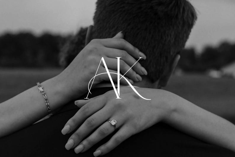 AK | Contemporary Wedding Monogram, Modern Monogram, Wedding Initials ...