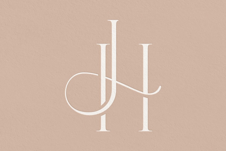 JH | Contemporary Wedding Monogram, Modern Monogram, Wedding Initials ...