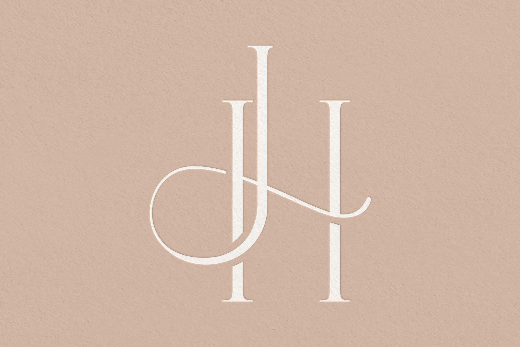 JH | Contemporary Wedding Monogram, Modern Monogram, Wedding Initials ...