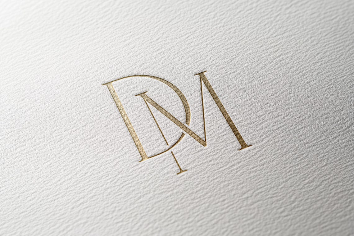 DM | Contemporary Wedding Monogram, Modern Monogram, Wedding Initials ...