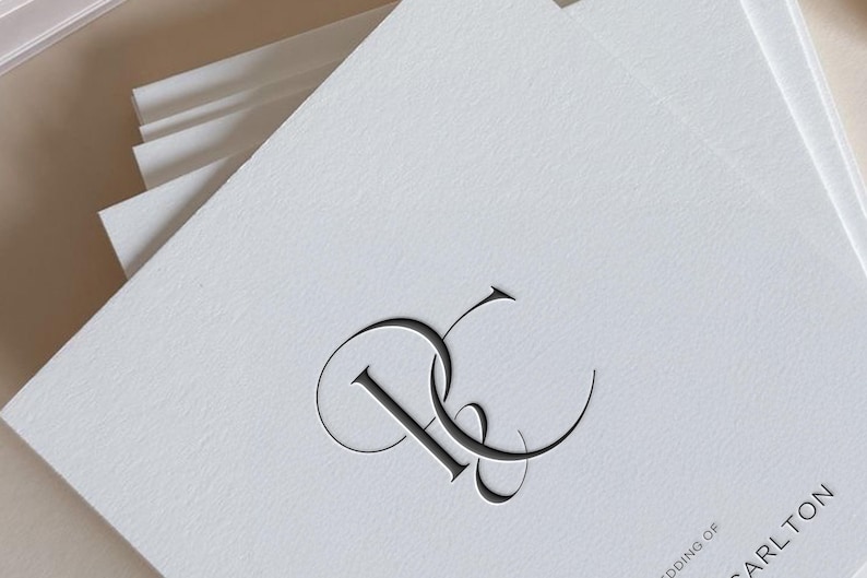 PC | Seraph - Stylish Wedding Monogram, Wedding Initials, Premade Logo ...