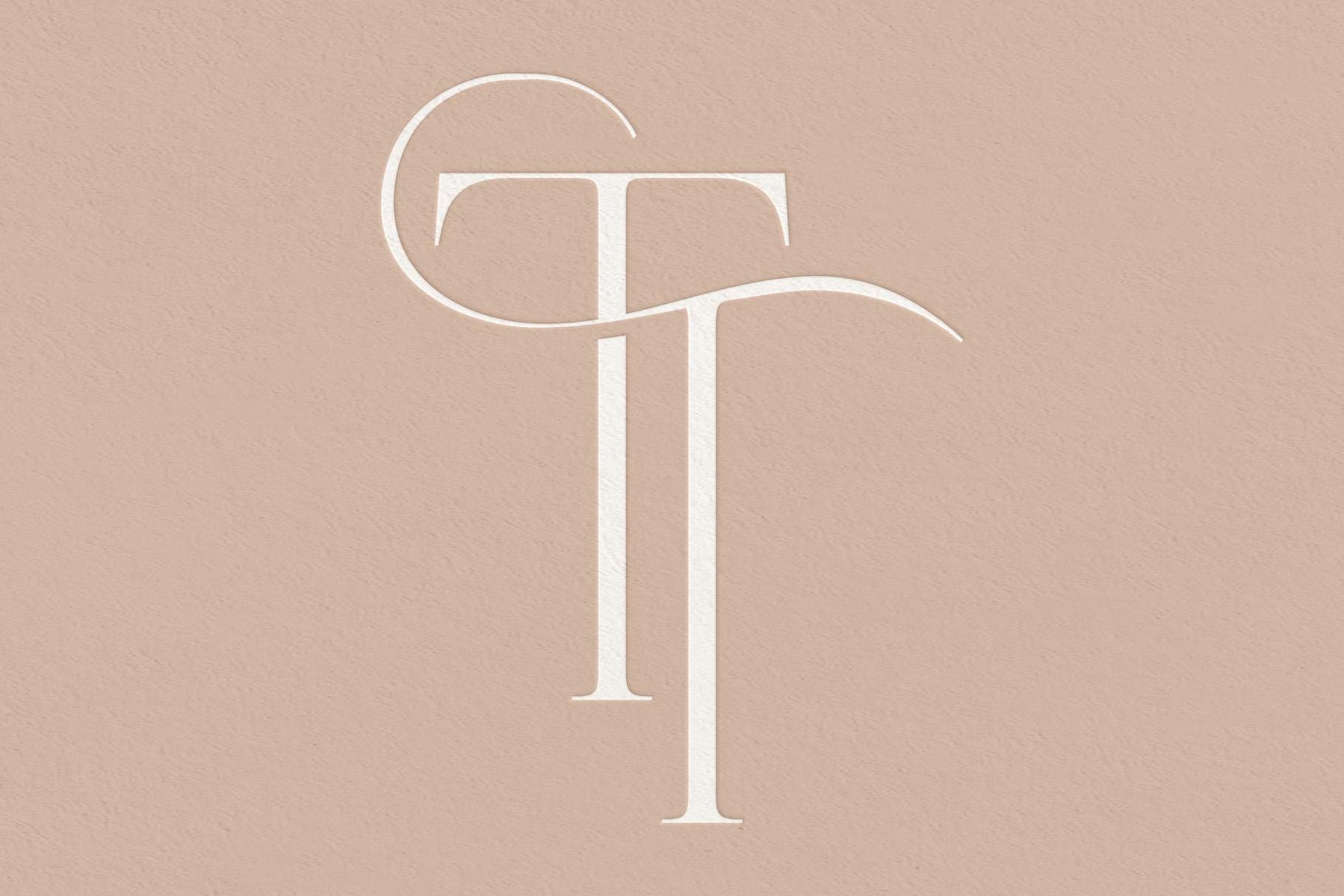 TT | Contemporary Wedding Monogram, Modern Monogram, Wedding Initials ...