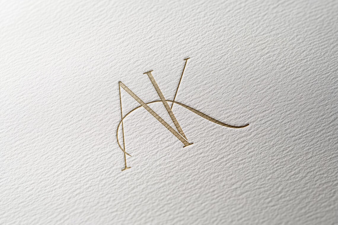 AK | Contemporary Wedding Monogram, Modern Monogram, Wedding Initials ...