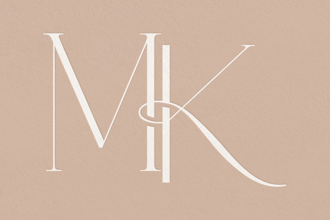 Contemporary Wedding Monogram, Modern Monogram, Wedding Initials ...