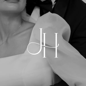JH | Contemporary Wedding Monogram, Modern Monogram, Wedding Initials ...