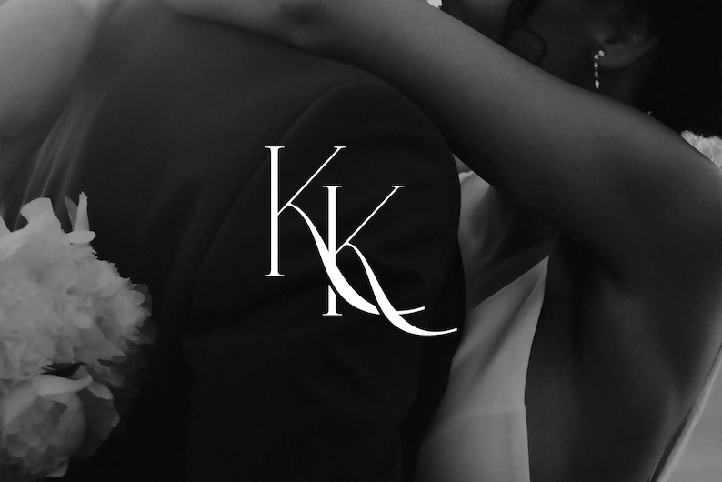 KK | Contemporary Wedding Monogram, Modern Monogram, Wedding Initials ...