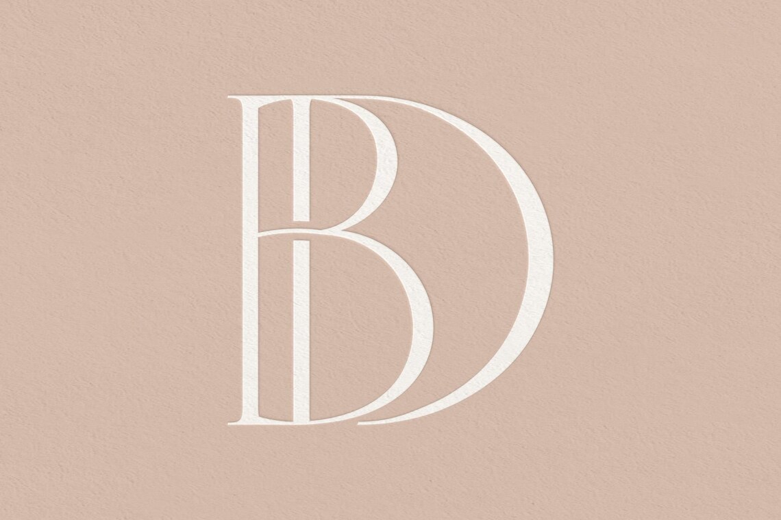 BD | Contemporary Wedding Monogram, Modern Monogram, Wedding Initials ...