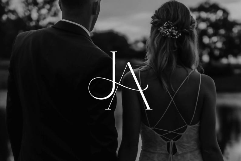 JA | Contemporary Wedding Monogram, Modern Monogram, Wedding Initials ...