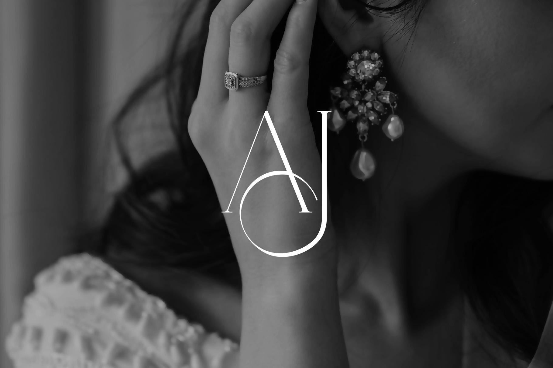 AJ Contemporary Wedding Monogram, Modern Monogram, Wedding Initials ...