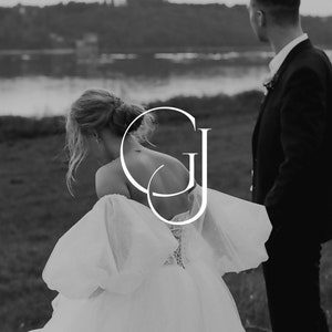 GJ | Contemporary Wedding Monogram, Modern Monogram, Wedding Initials ...