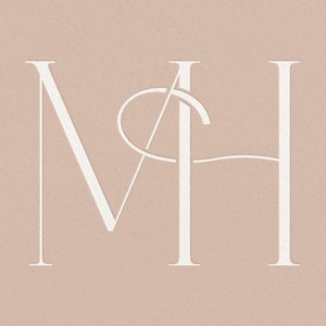MH | Contemporary Wedding Monogram, Modern Monogram, Wedding Initials ...