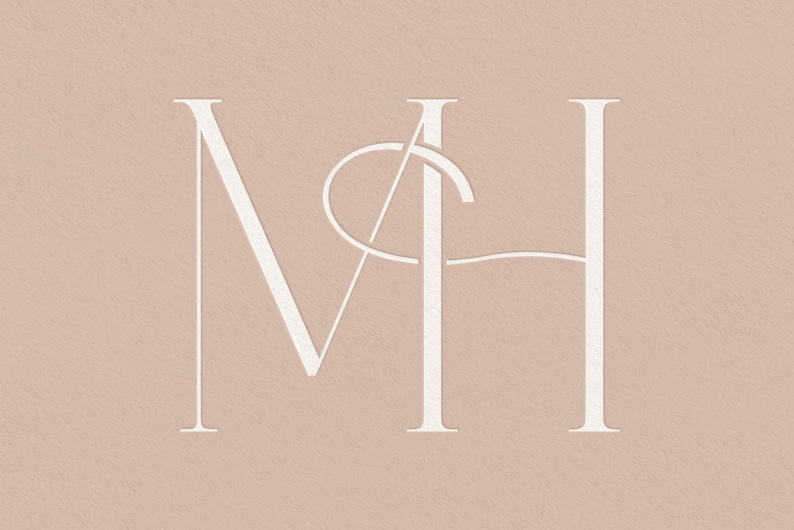 MH | Contemporary Wedding Monogram, Modern Monogram, Wedding Initials ...