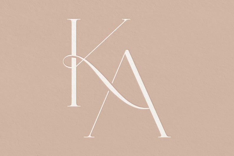 KA - Contemporary Wedding Monogram, Modern Monogram, Wedding Initials ...