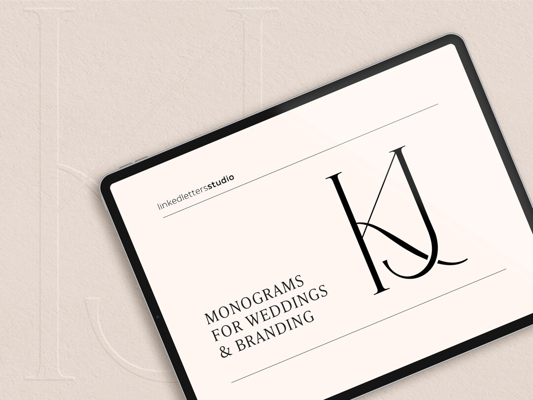 Contemporary Wedding Monogram, Modern Monogram, Wedding Initials ...