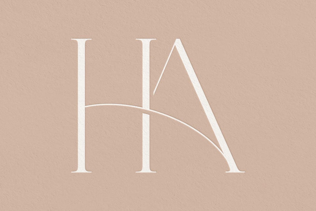 HA | Contemporary Wedding Monogram, Modern Monogram, Wedding Initials ...