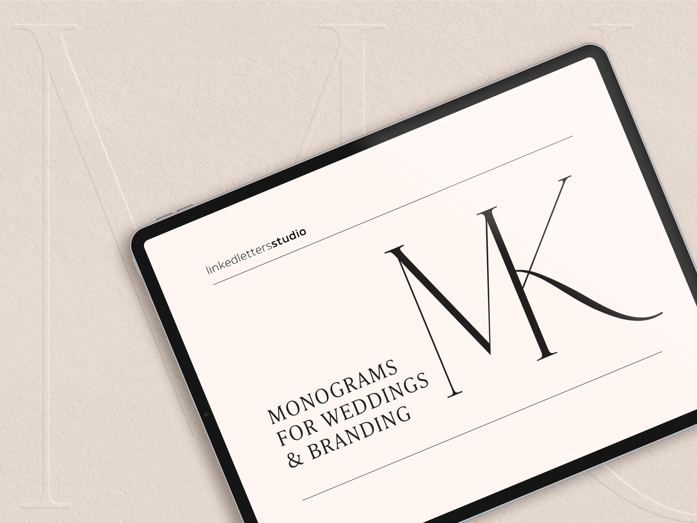 Contemporary Wedding Monogram, Modern Monogram, Wedding Initials ...