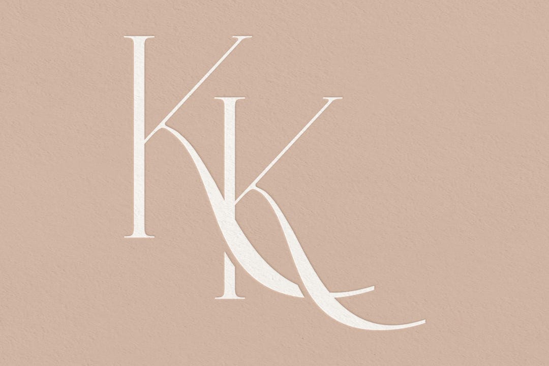 KK | Contemporary Wedding Monogram, Modern Monogram, Wedding Initials ...