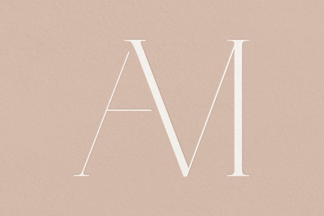 AM Contemporary Wedding Monogram, Modern Monogram, Wedding Initials ...