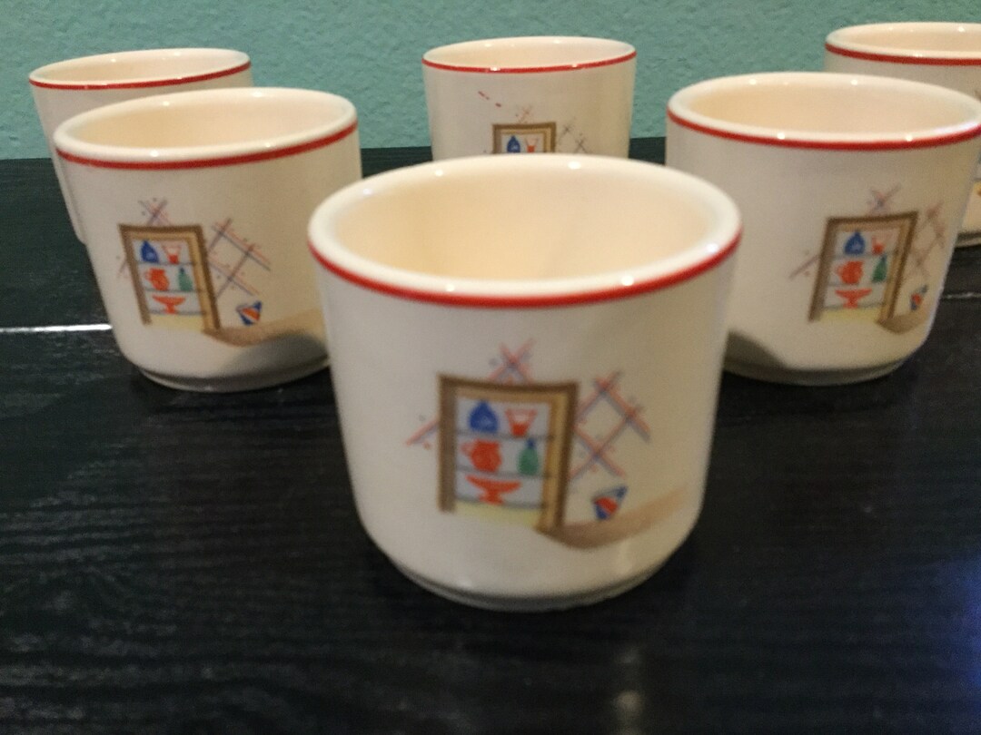 Vintage Universal Cambridge Custard Cups / Set of 6 kitchen Shelf ...