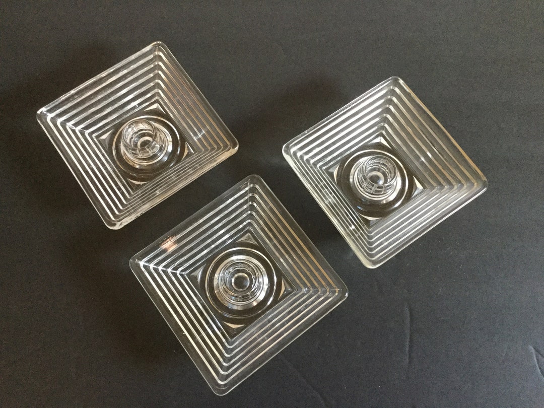 Three Anchor Hocking Manhattan Candle Holders 3 Pc / Three Deco ...