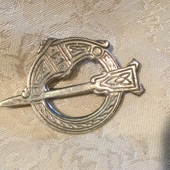 Irish Celtic Sterling Silver Pin Pendant / Deco Celtic Silver - Etsy