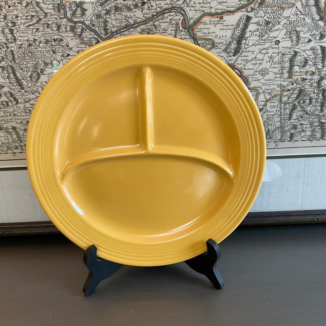 Fiestaware Homer Laughlin Original Yellow Divided Plate 10.5 ...