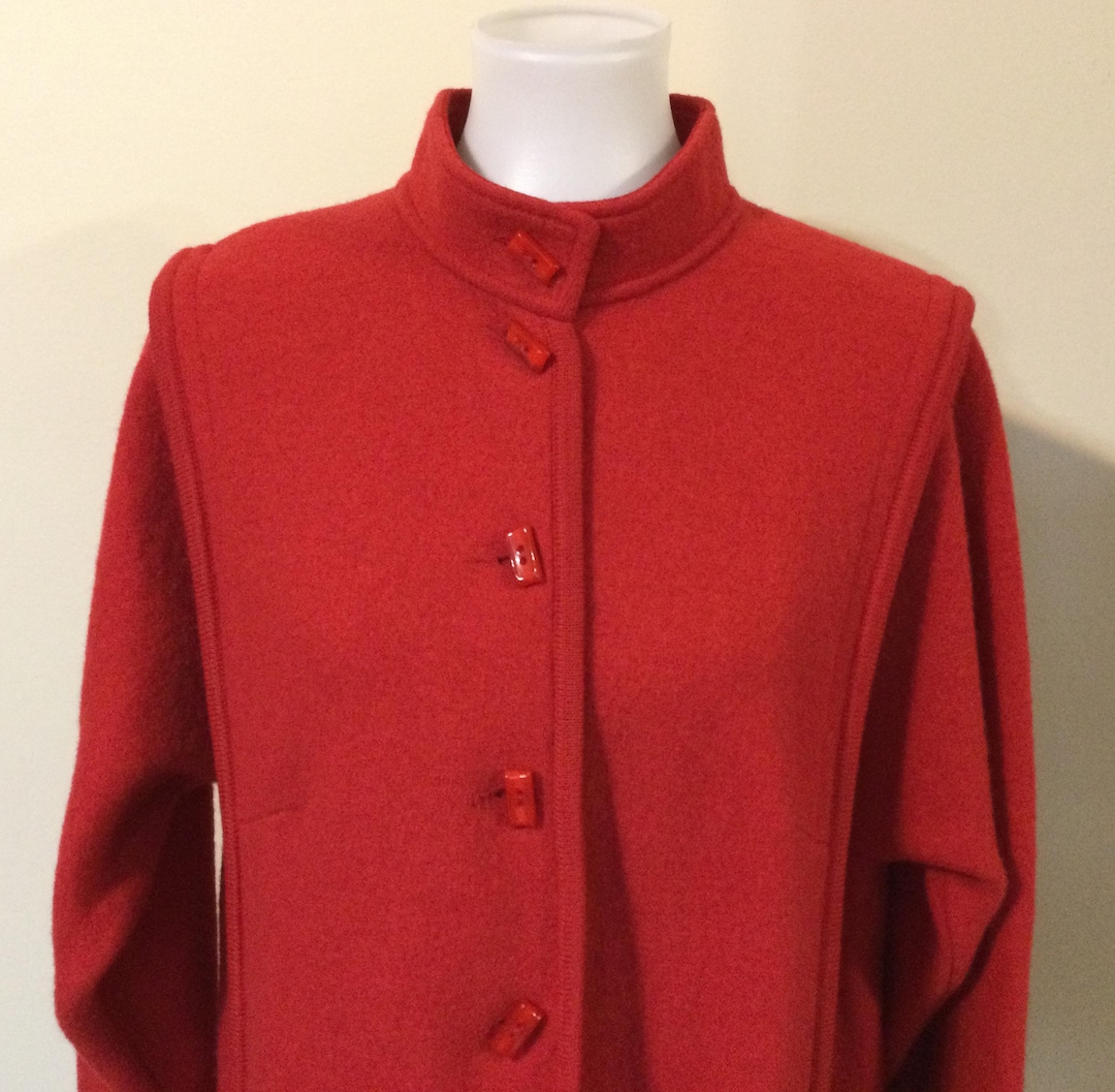 Geiger Red Wool Jacket Red Bakelite Buttons Size 42 Jacket/ Geiger Red ...