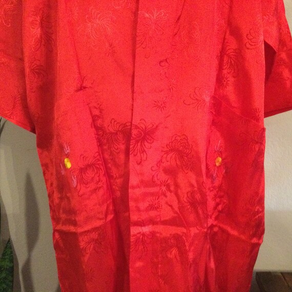 Asian Red Satin Robe w Gold Thread Dragon NOS w Tag /… - Gem