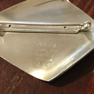 JORGEN JENSEN Denmark Pewter Pin / Modernist Pewter Brooch / Mid ...