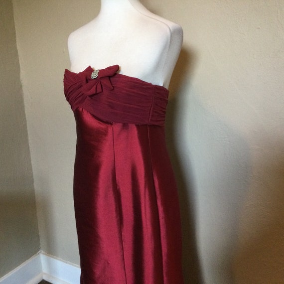 Red Silk Strapless Gown by Rickie Freeman Teri Jon Re… - Gem