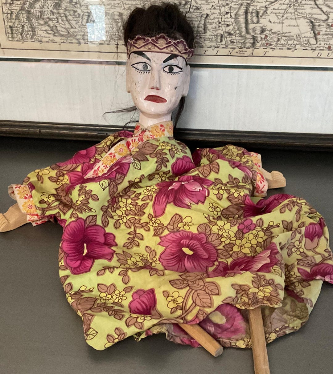 Vintage Asian Stick Puppet Handmade Primitive Stick Puppet / Antique ...