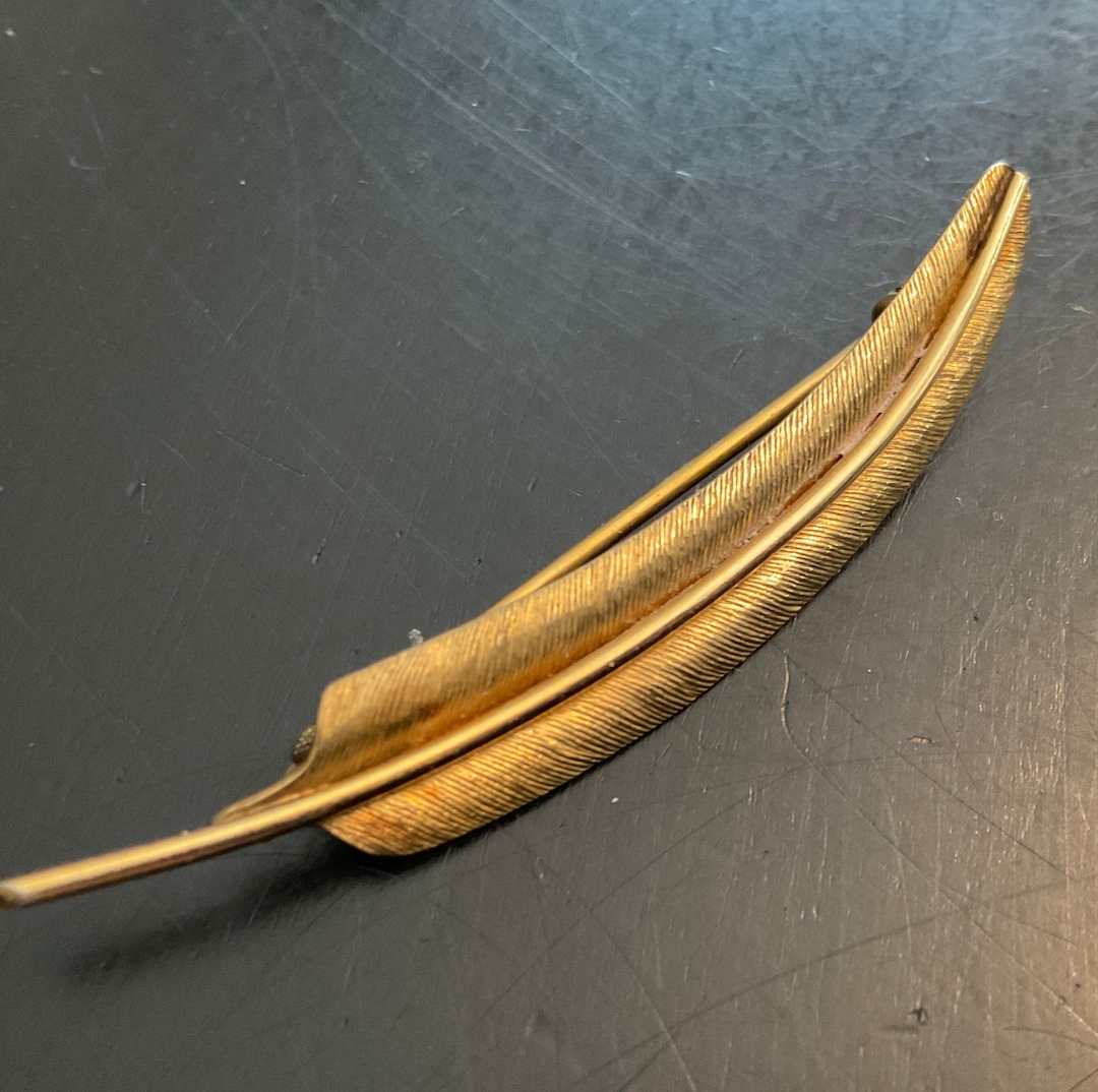 Vintage Harry S Bick Gold Filled Feather Brooch / 50s Designer Feather ...
