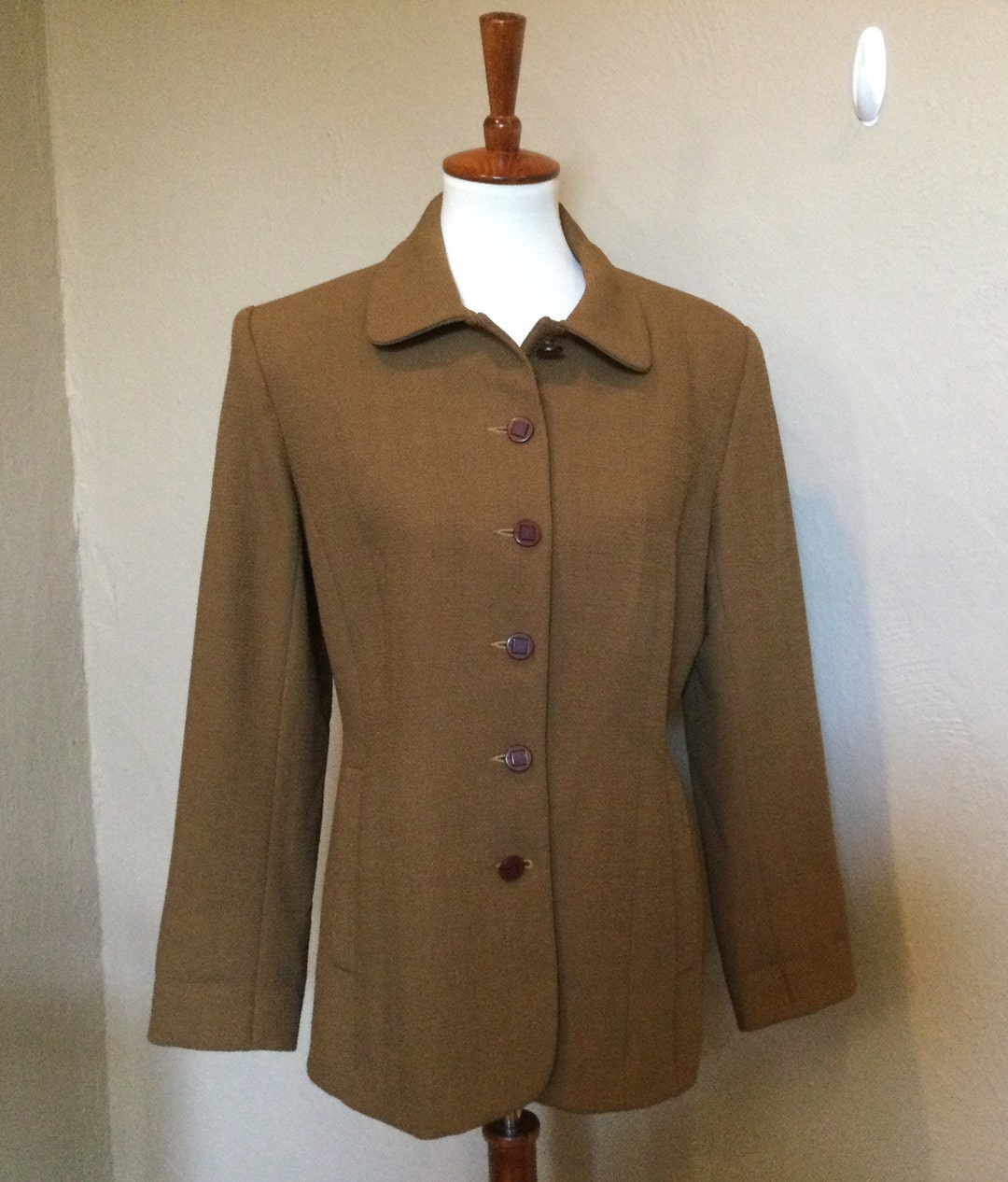 Vintage 40s Style Suit Jacket / Vintage Tan Blazer Jacket / - Etsy
