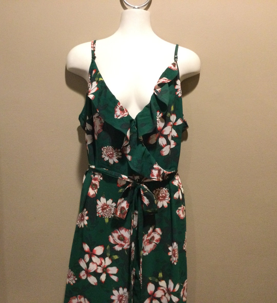 Floral Jumpsuit Palazzo Pants / Hawaiian Floral Rayon Jumpsuit / Med ...