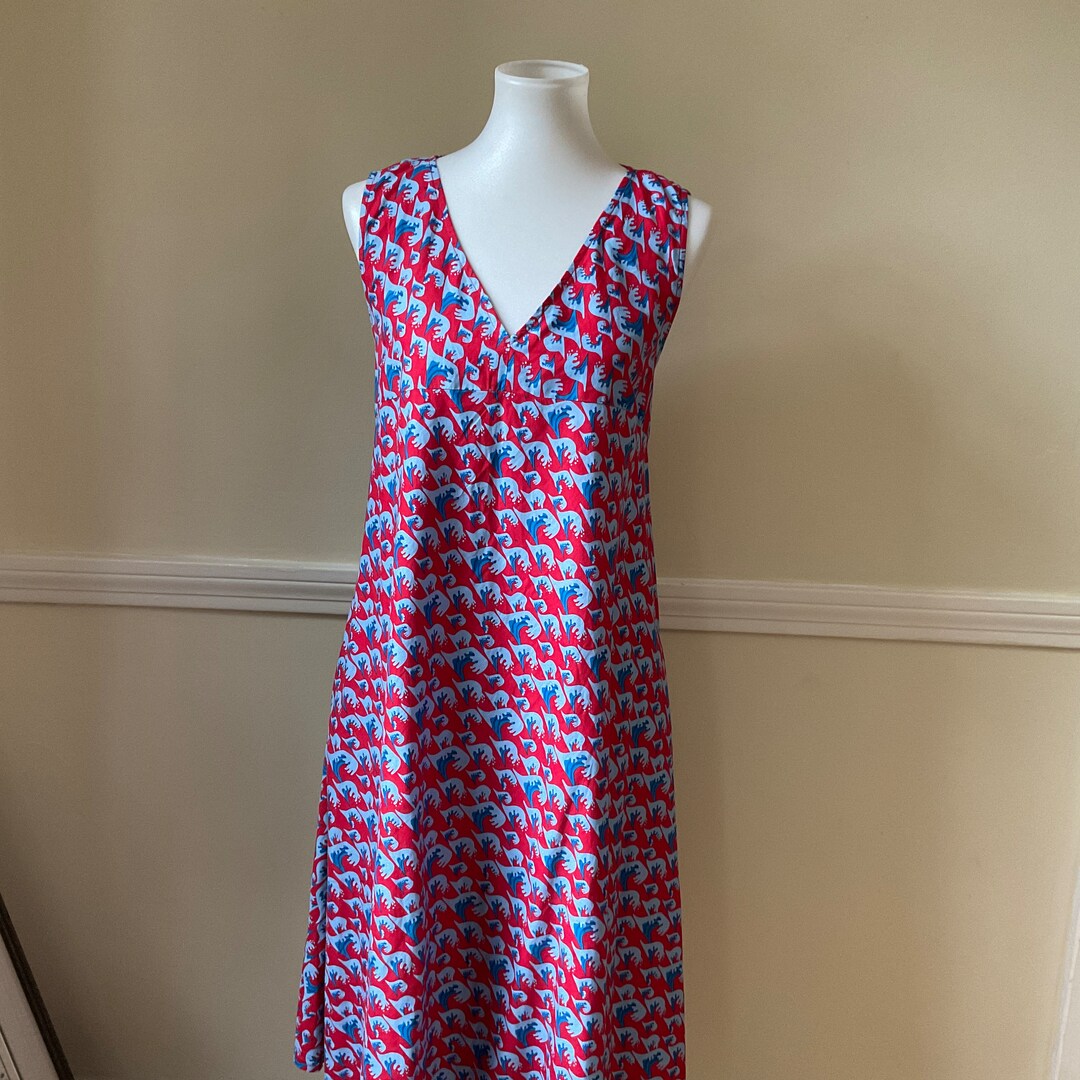 Trapeze Cotton Print Dress Zapelle / Sleeveless Summer Print Tent Shape ...