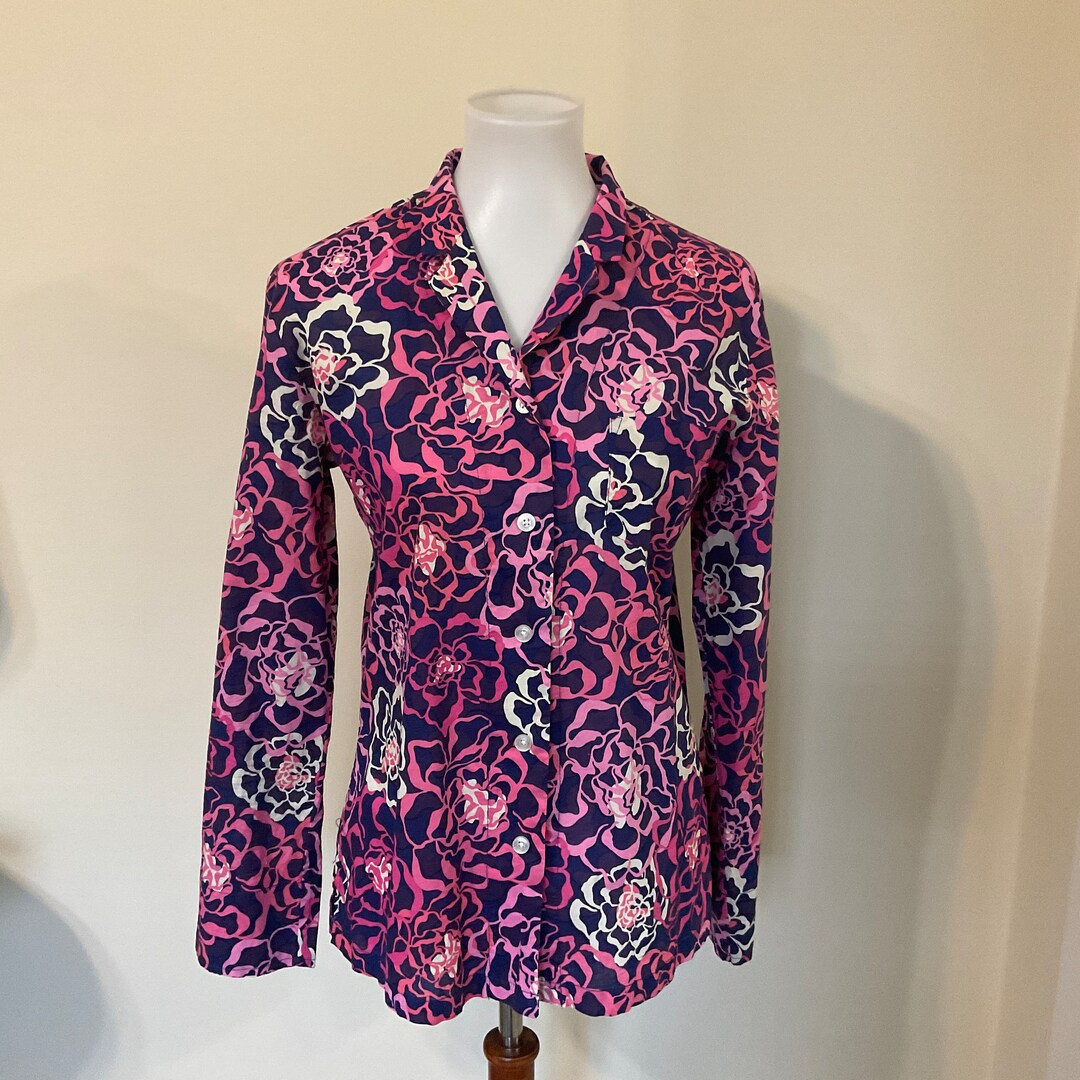 Vera Bradley Floral Print Shirt Blouse / Chic Office Work Floral Print ...
