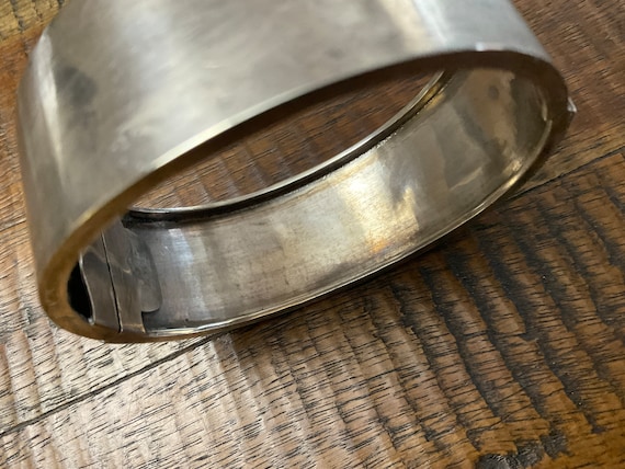 Antique Victorian Sterling Silver Hinged Cuff Bracele… - Gem