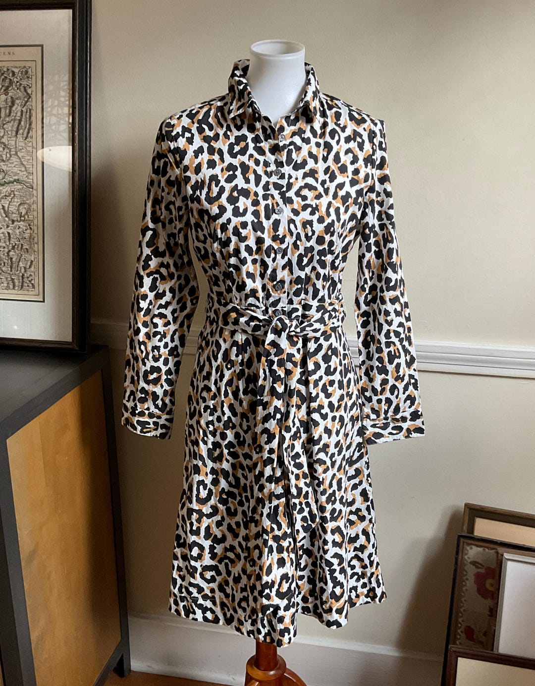 J. Crew Leopard Print Tie-waist Shirtdress NOSWT / J. Crew Midi Shirt ...