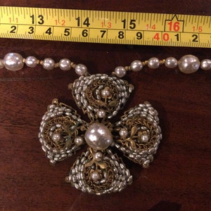 MIRIAM HASKELL Pendant Pearl Necklace / M Haskell Baroque Pearl Maltese ...