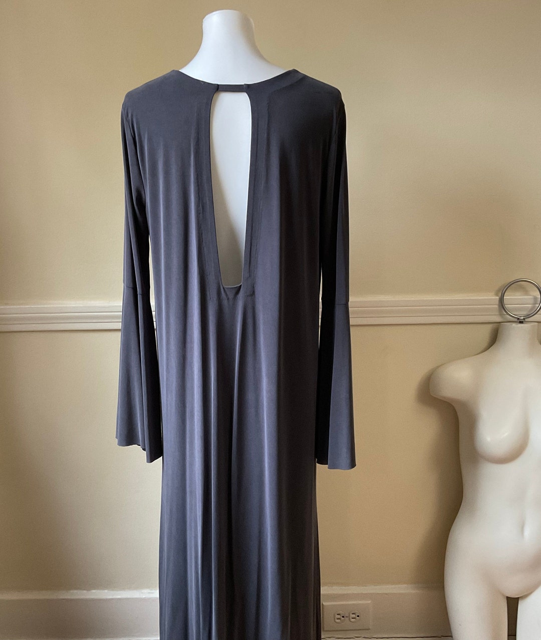 Free People Deep V Keyhole Open Back Maxi Dress / Free People - Etsy